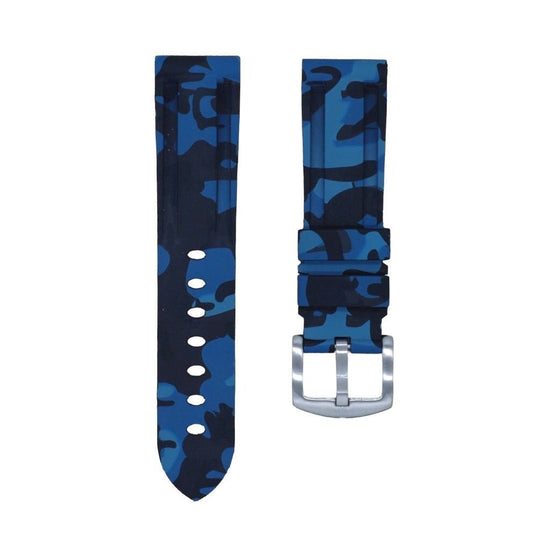 Blue Camouflage Rubber Strap for Panerai, Seiko, universal fit 24mm ...