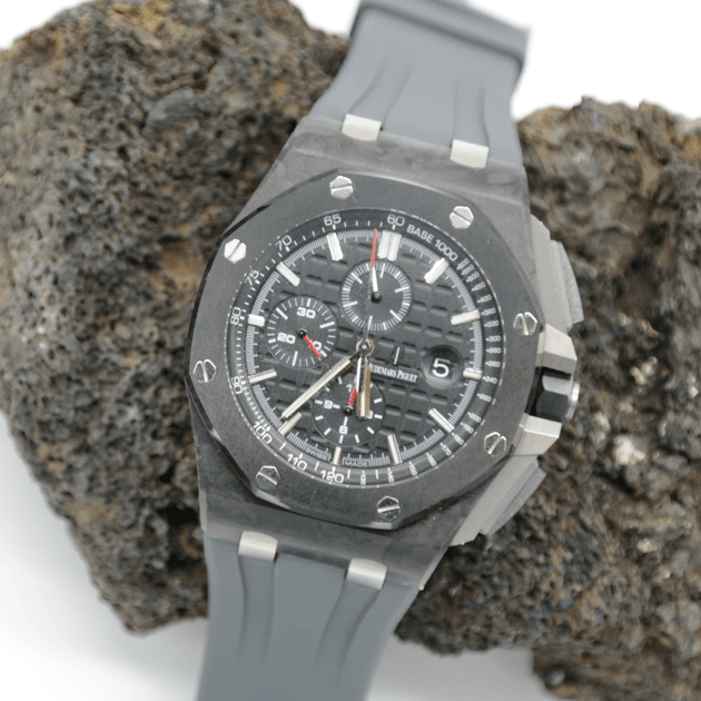 Grey Rubber Strap for Audemars Piguet, 44mm ap offshore