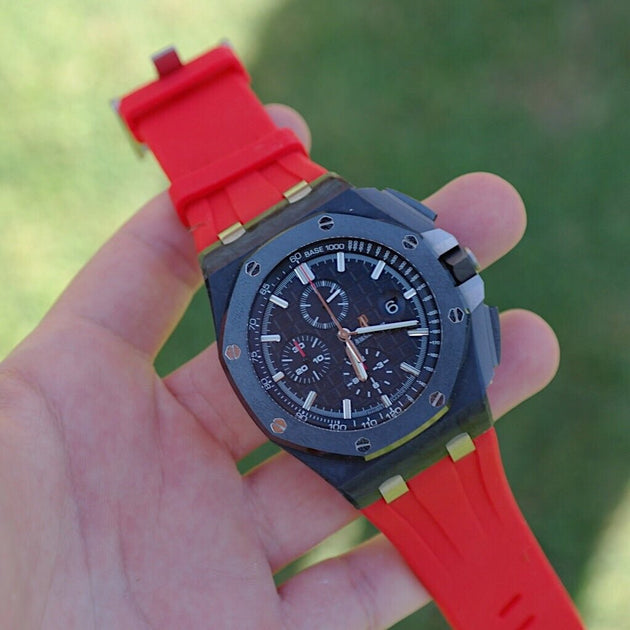 Red Rubber Strap for Audemars Piguet, 44mm ap offshore