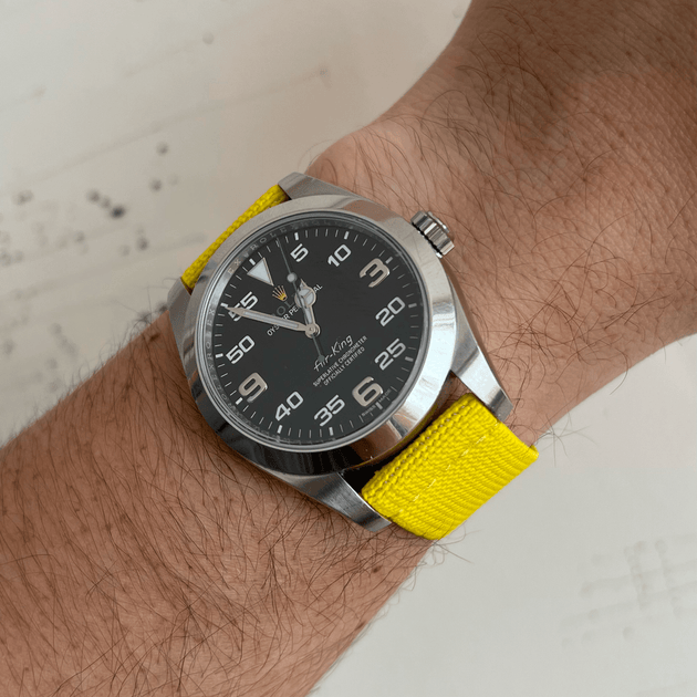 Yellow Elastic Straps for Rolex and Omega, quick release springbar 20mm